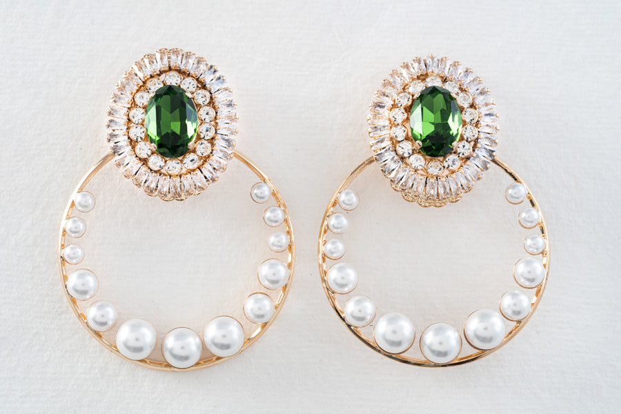 Anton Heunis Gem Cluster & Pearl Hoop Earrings – Tres Belle Jewellery Shop